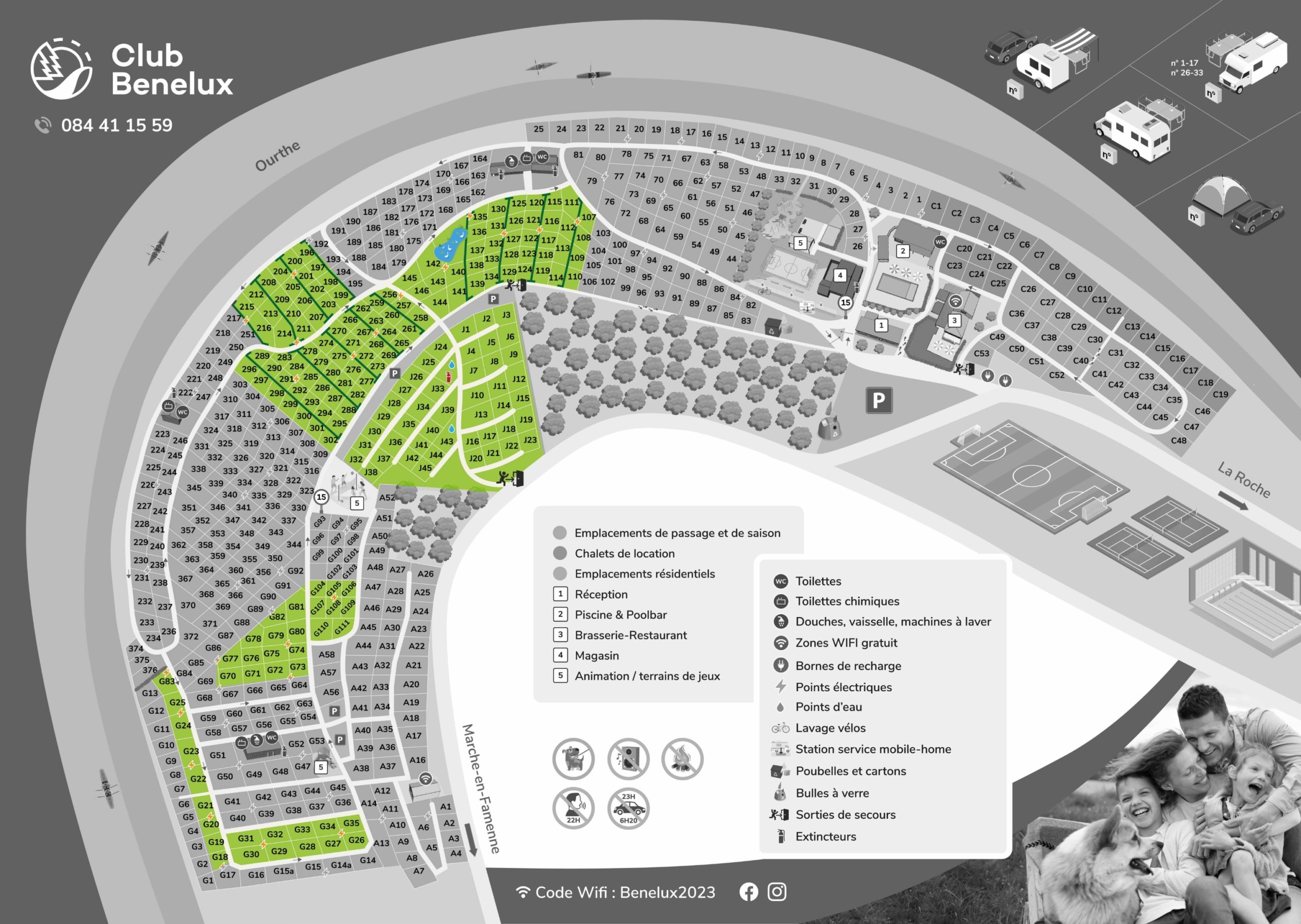 Plattegrond van de camping – Camping Benelux